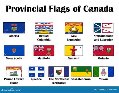All Flags Of Regions Of Canada Stock Vector Illustration Of