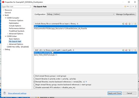Tms320f28335 使用controlsuit软件往ccs软件里引入solar库报错，已经把solar库放在项目properties中