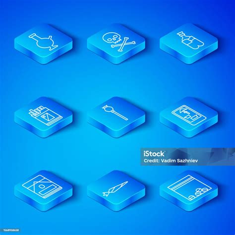 세트 라인 담배 팩 상자 아편 양귀비 마리화나 조인트 전화로 온라인으로 마약 구매 마리화나 흡연 봉 열린 담배 유리 봉 및 아이콘의 비닐 봉지 벡터 0명에 대한 스톡 벡터