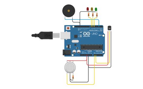 Circuit Design Uas Sensor Suhu And Gas Tinkercad