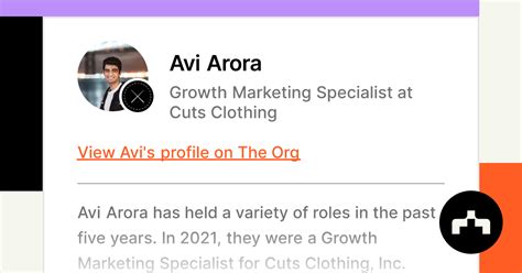 Avi Arora Growth Marketing Specialist At Cuts Clothing The Org