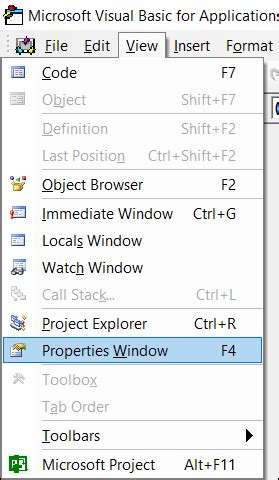 Microsoft Project VBA The Properties Window Mad Schedules With Minerva