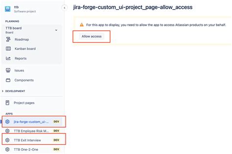 Jiraforge Project Page With Custom Ui Asks For Permissions Every Time