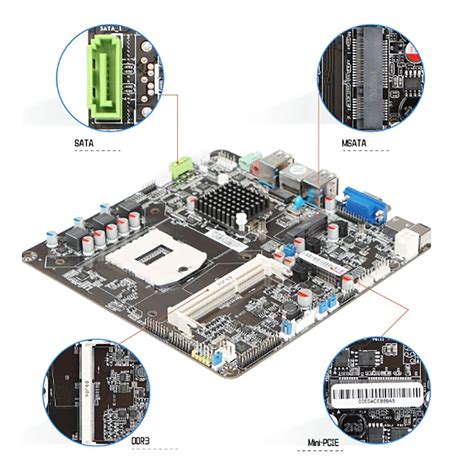 Hm87 Industrial Computer Motherboard Pga946 Cpu Ddr3 So Dimm Slot Mini Pcie Expansion Interface