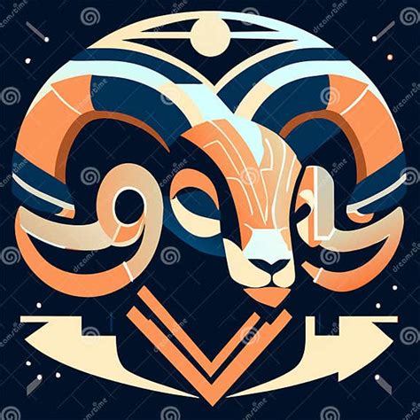 Vector Illustration Of A Head Of A Ram In A Modern Style Ai Generated Stock Vector