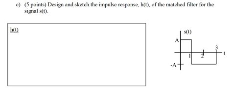 Solved Design And Sketch The Impulse Response H T Of The