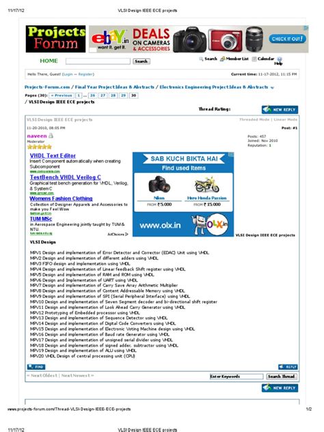 Vlsi Design Ieee Ece Projects Pdf Vhdl Central Processing Unit