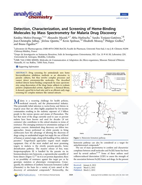 Pdf Detection Characterization And Screening Of Heme Binding