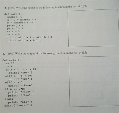Solved 3 10 Ol Write The Output Of The Following Function Chegg Com