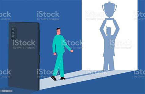 사업가는 컵을 들고 있는 그림자를 바라본다 비즈니스 어워드 강단에 대한 스톡 벡터 아트 및 기타 이미지 강단 경영자 경쟁 Istock