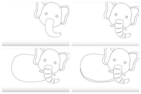 Как поэтапно нарисовать слона карандашом поэтапно