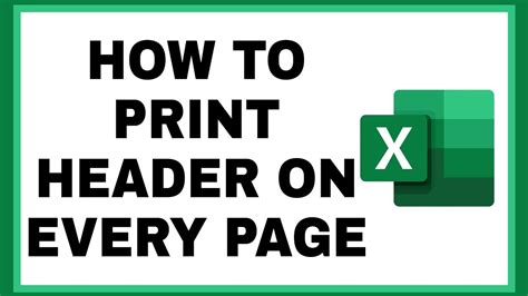 How To Print Header Of Excel Sheet On Every Page Youtube