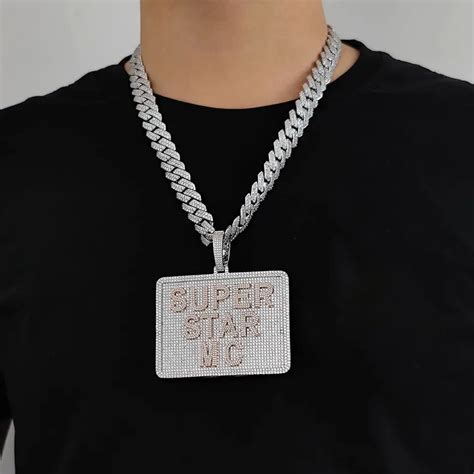 Wholesale New Custom Rectangle Nameplate Pendant Feelstylejewelry