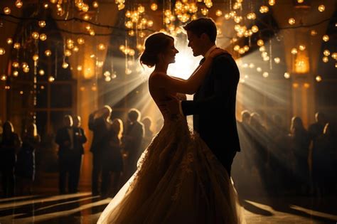 Premium Ai Image Intimate Dance In A Luxurious Ballroom Setting