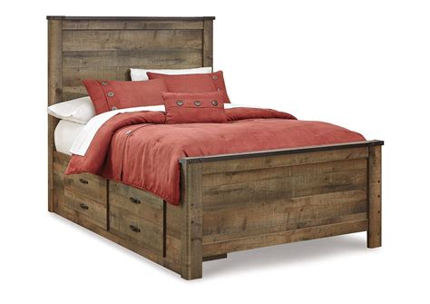 Trinell Full Panel Bed With 2 Storage Drawers