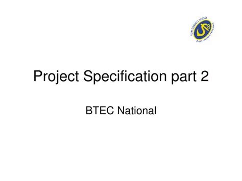 PPT Project Specification Part 2 PowerPoint Presentation Free Download ID 3906952