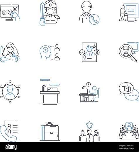 Task Occupation Line Icons Collection Executive Manager Coordinator Administrator Assistant