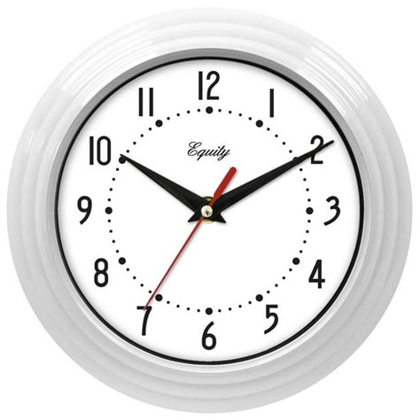 Equity 8 Inch Traditional White Indoor Quartz Analog Clock 25011