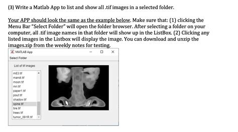 solved 3 ﻿write a matlab app to list and show all tif
