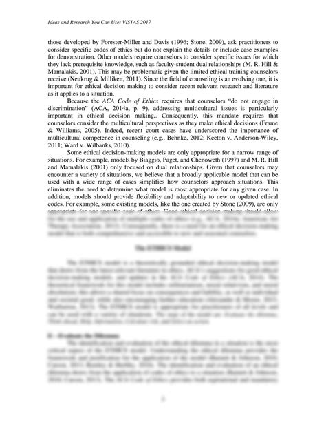 Solution The Ethics Model Studypool