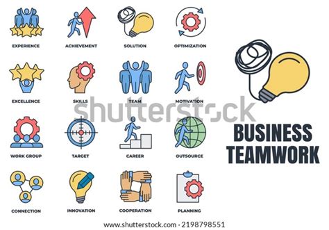 Set Business Teamwork Icon Logo Vector Stock Vector Royalty Free