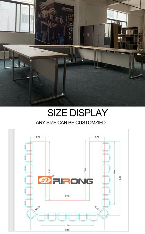 Wooden Custom Meeting U Shape Conference Table For Person