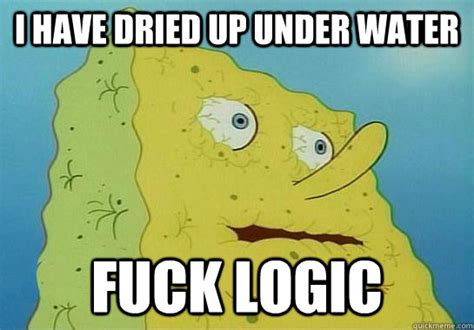 I Have Dried Up Under Water FUCK LOGIC Dryed Up Spongebob Quickmeme