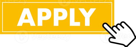 Set Of Apply Button Hand Pointer Clicking Apply Web Buttons PNG