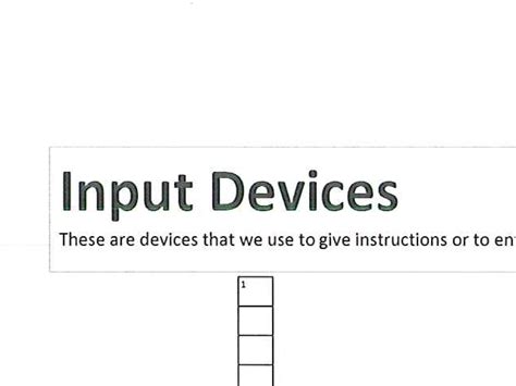 Input Device Crossword Teaching Resources Input Device Crossword Teaching Resources