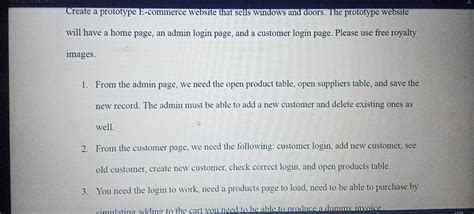 Solved Create A Prototype E Commerce Website That Sells