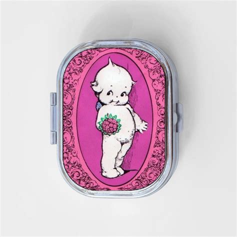 Kewpie Happy Rectangle Pill Box Mayonnaise Cupid Paper Doll