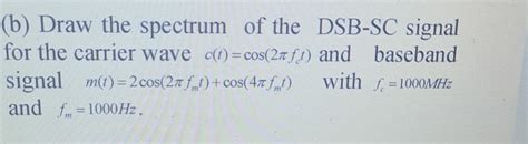 Solved B Draw The Spectrum Of The DSB SC Signal For The Chegg Com