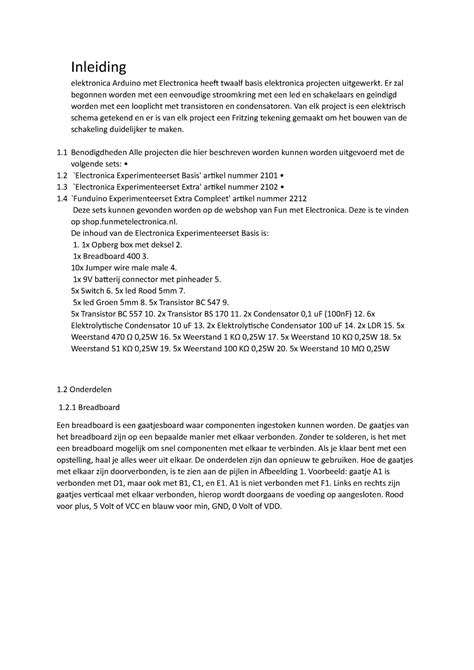 Arduino Handleiding Inleiding Elektronica Arduino Met Electronica Heeft Twaalf Basis