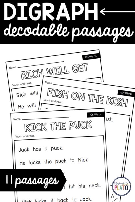 Digraph Decodable Passages Playdough To Plato