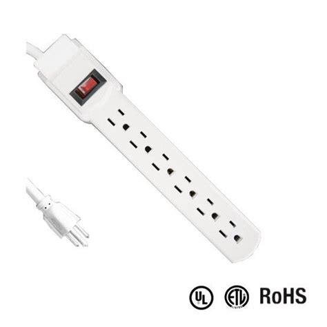 Outlet Ul And Cul Tested Power Strip Ft Awg Cord With Switch Surge Protector