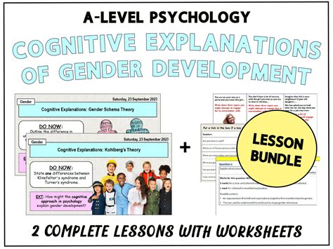 COGNITIVE EXPLANATIONS OF GENDER DEVELOPMENT LESSON BUNDLE A Level Psychology Gender Topic