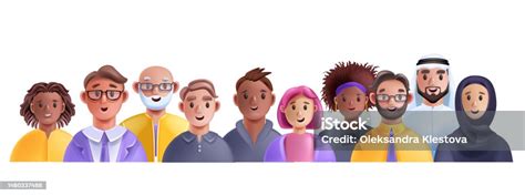 3d 다양한 사람들 아바타 세트 벡터 비즈니스 사람 그룹 다문화 캐릭터 학생 군중 3차원 형태에 대한 스톡 벡터 아트 및 기타 이미지 3차원 형태 사람들 남자