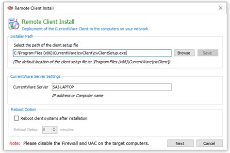 Client Deployment Using Remote Client Installer Legacy