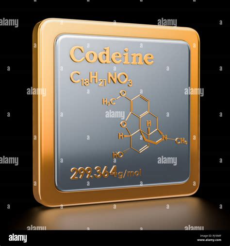 Codeine Icon Chemical Formula Molecular Structure 3d Rendering