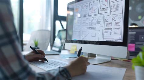 Generative Ai Website Development Uiux Front End Designer Sketching Wireframe Layout Design