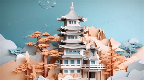 彩色古典建筑塔风景插画背景图片下载 2912x1632像素JPG格式 编号18rf7d96z 图精灵