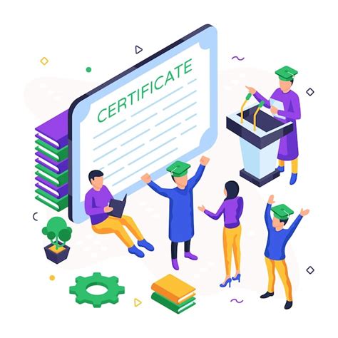 Premium Vector Conceptual Isometric Design Of Certificate Illustration