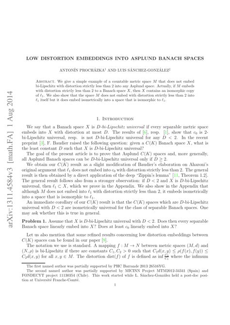 Pdf Low Distortion Embeddings Into Asplund Banach Spaces