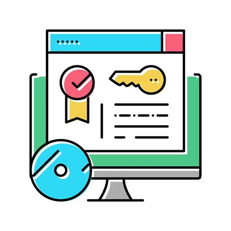 License Software Color Icon Vector Illustration 19523831 Vector Art At Vecteezy