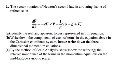 solved the vector notation of newton s second law in a