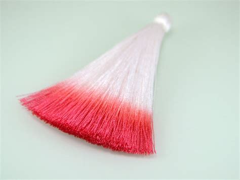White And Pink Tassel Ombre Tassels Gradient Tassels Manual Etsy