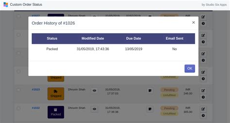 Documentation For Custom Order Status Studio Six Apps