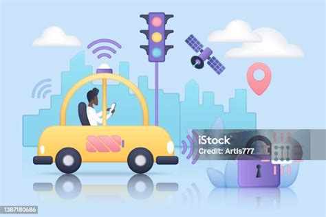 도심 도로에 센서가 있는 자율 주행 자동차 자율 주행 시스템을 갖춘 차량 3차원 형태에 대한 스톡 벡터 아트 및 기타 이미지 3차원 형태 일러스트레이션 감각 지각