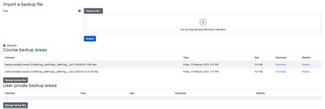 Course Restore Moodle FEE Docs