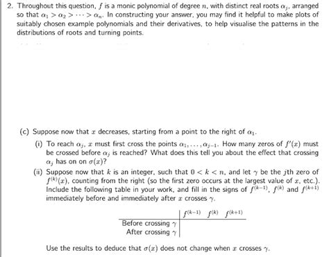 Solved 2 Throughout This Question F Is A Monic Polynomial